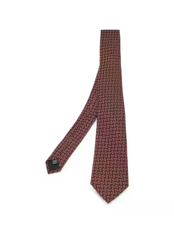 LANVIN Jacquard-pattern Silk Tie - Red