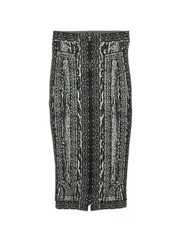 Herve Leger Patterned Pencil Skirt