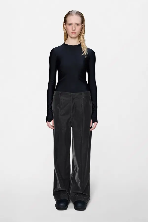 Rains Wide Leg Trousers In Waterproof Pu Fabric - Bite