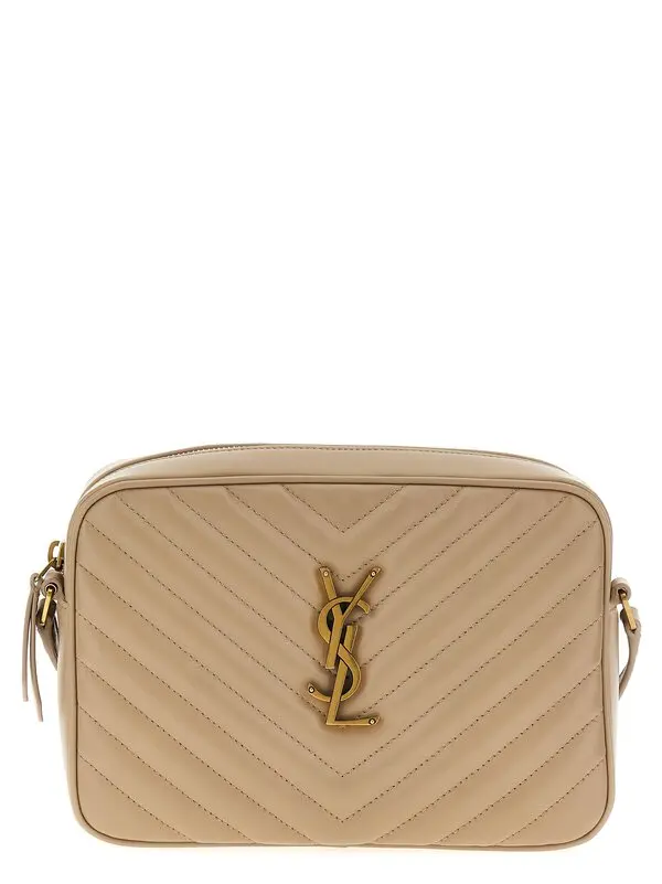 Saint Laurent Lou Matelassé Leather Crossbody Bag - Cream