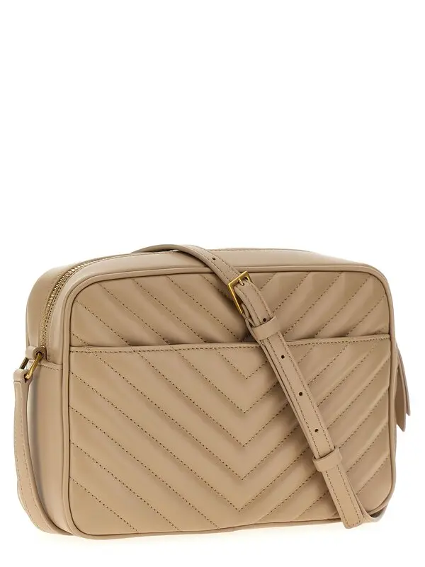 Saint Laurent Lou Matelassé Leather Crossbody Bag - Cream