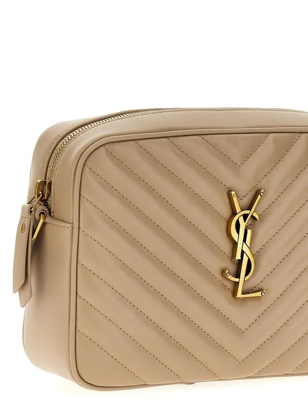 Saint Laurent Lou Matelassé Leather Crossbody Bag - Cream