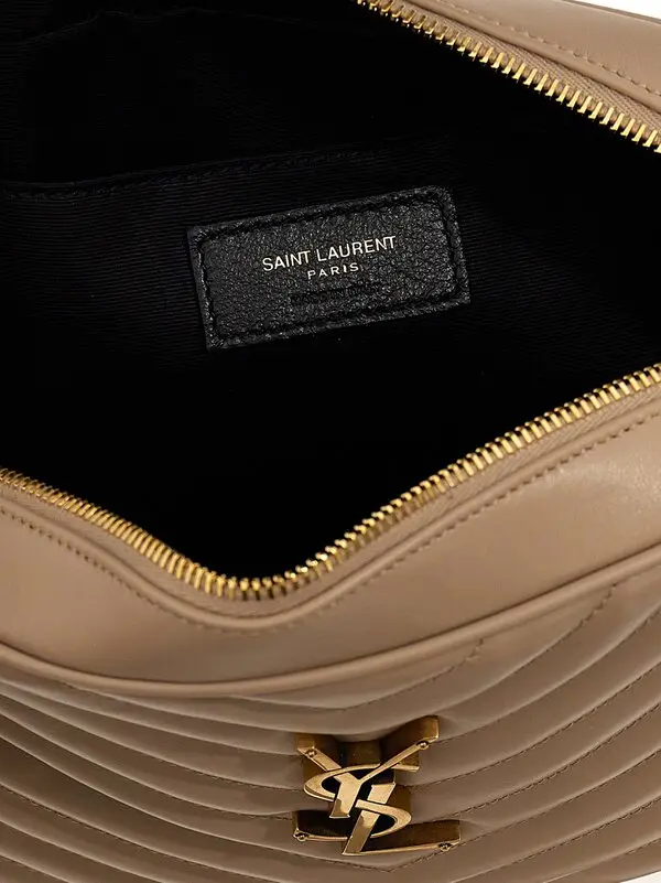 Saint Laurent Lou Matelassé Leather Crossbody Bag - Cream