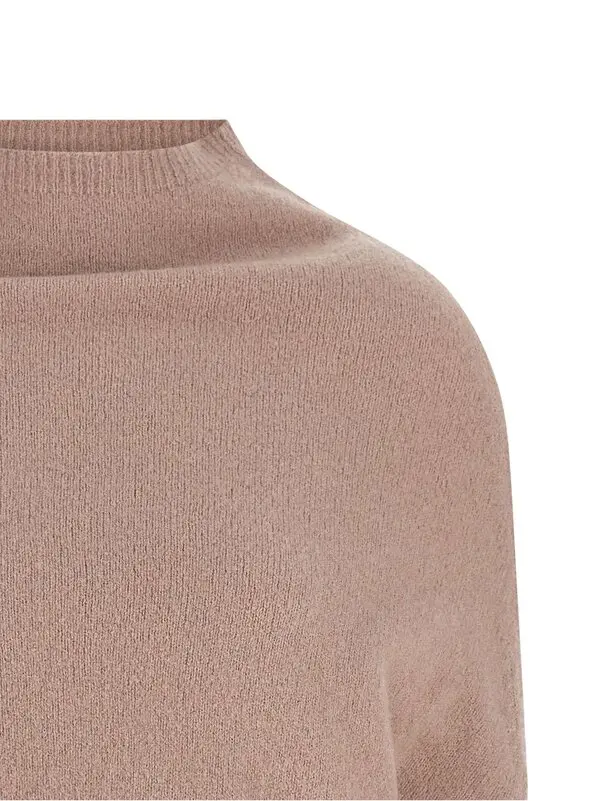 Rick Owens Ls Crater Cashmere Blend High Neck Sweater - Pink
