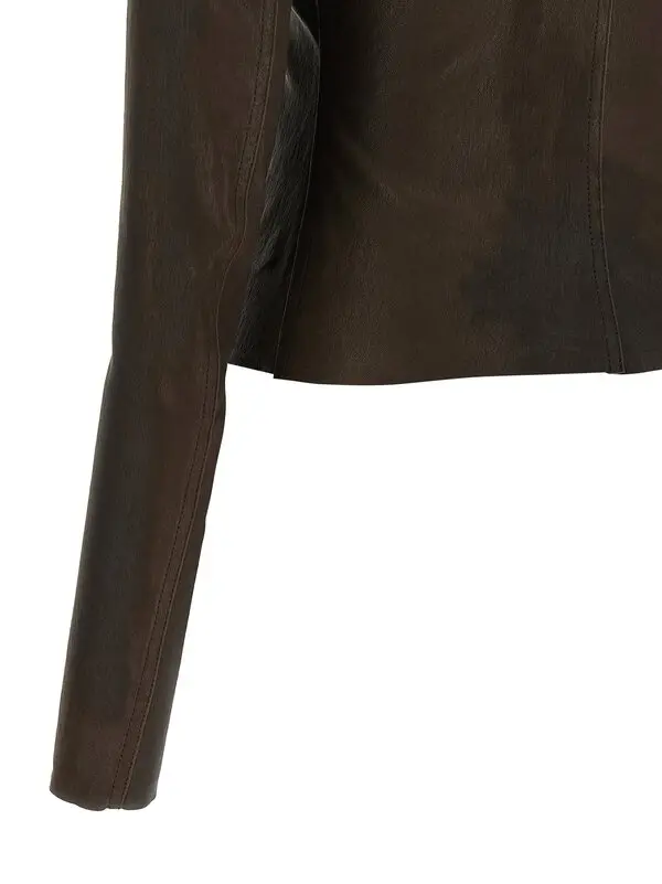 Rick Owens Gary Leather Jacket - Brown