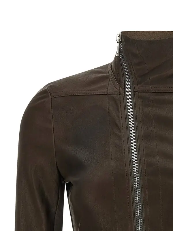 Rick Owens Gary Leather Jacket - Brown