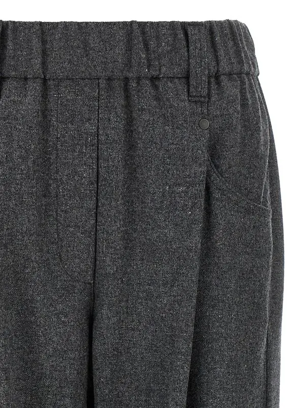 Brunello Cucinelli Wool And Cashmere Trousers - Gray