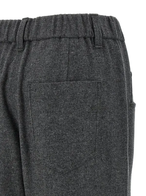 Brunello Cucinelli Wool And Cashmere Trousers - Gray