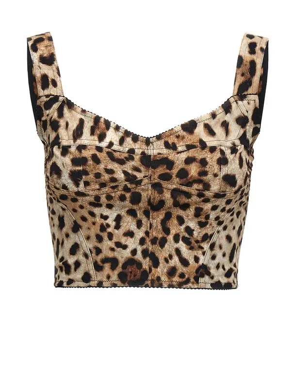 Dolce & Gabbana Leopardo' Bustier Top - Multicolor