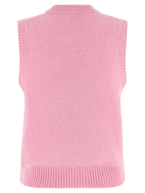 GANNI Strawberry & Daisy Knit Vest - Pink