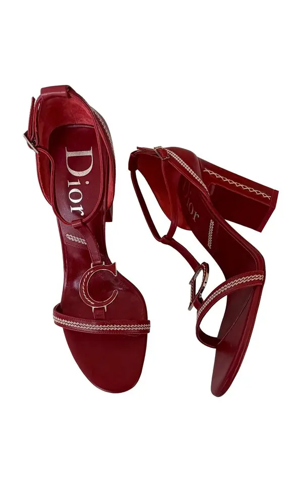 DEAR CLEMENTINE VINTAGE Dior Block Heel Sandals