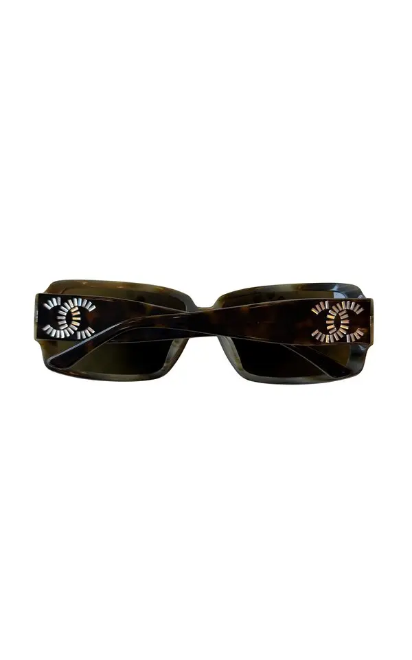 DEAR CLEMENTINE VINTAGE Chanel Crystal Embellished Tortoise Sunglasses