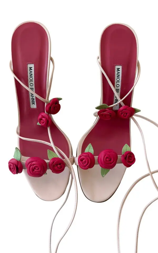 DEAR CLEMENTINE VINTAGE Manolo Blahnik Rose Sandals