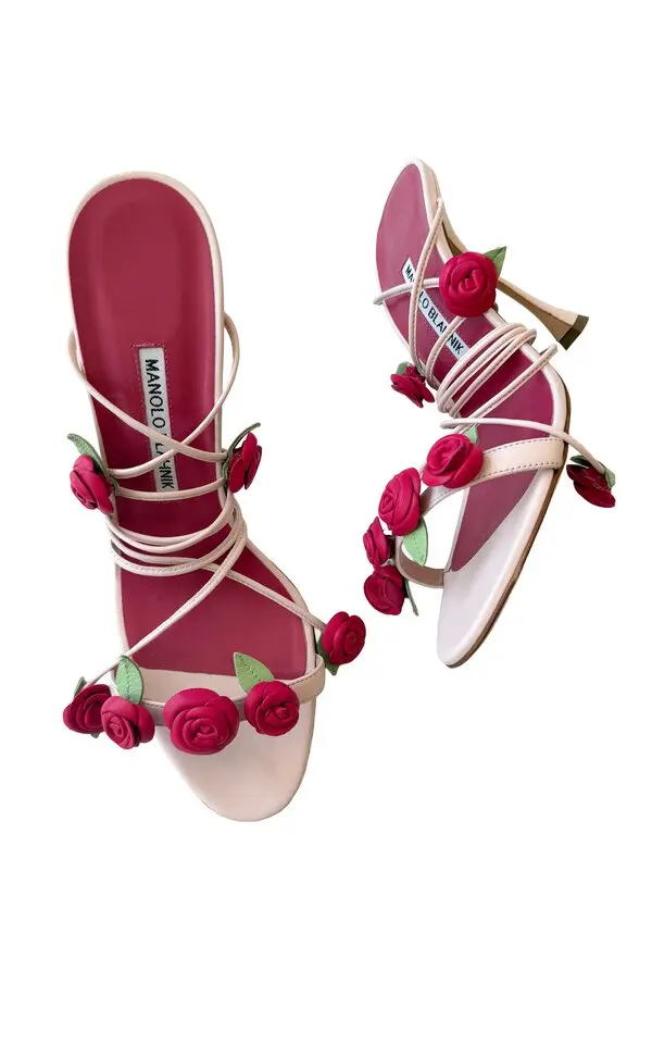 DEAR CLEMENTINE VINTAGE Manolo Blahnik Rose Sandals