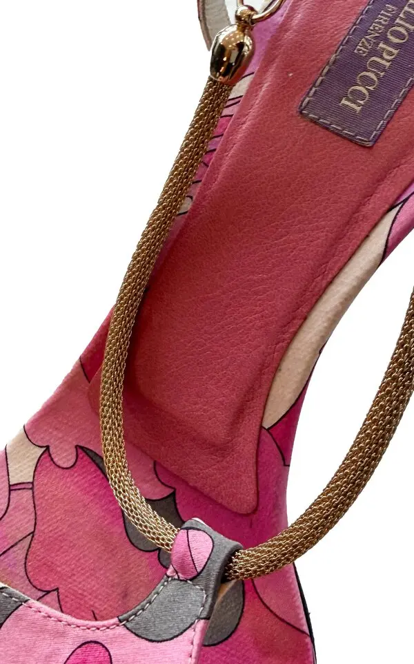 DEAR CLEMENTINE VINTAGE Emilio Pucci Print Strappy High Heel Sandals