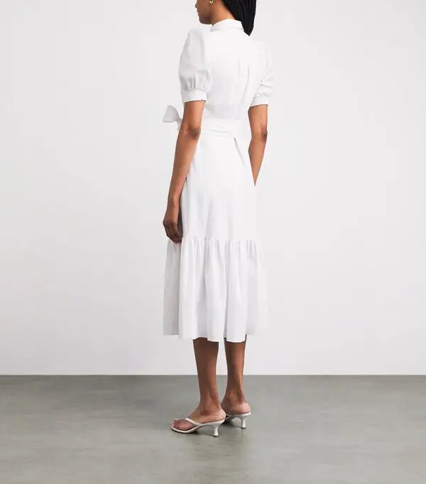 ME+EM Seersucker Midi Shirt Dress