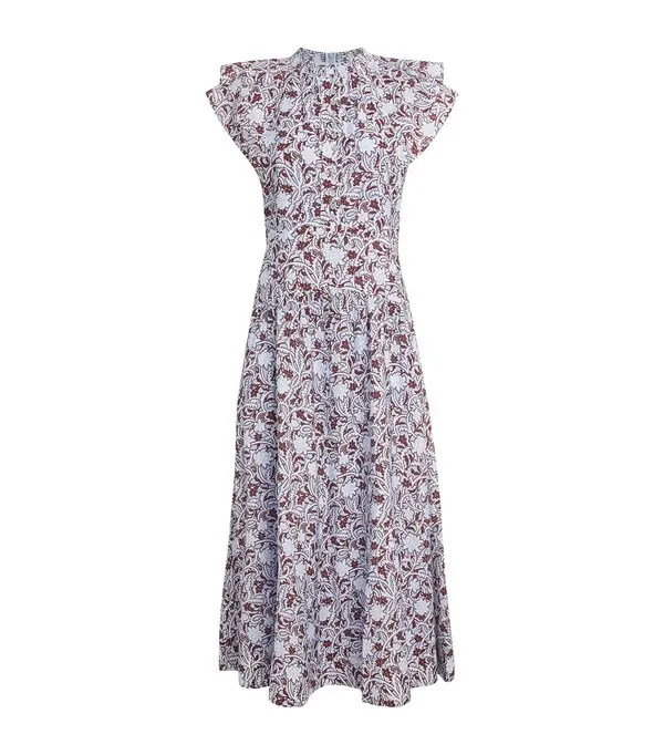 ME+EM Floral Midi Dress - Blue
