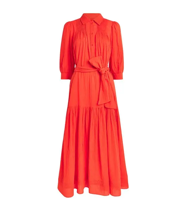ME+EM 2-in-1 Midi Shirt Dress - Orange