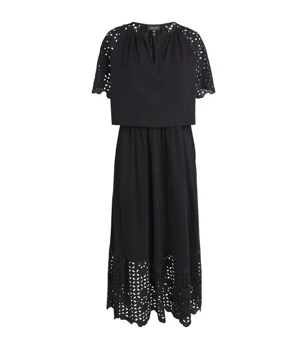 ME+EM Broderie Anglaise 2-in-1 Maxi Dress - Black