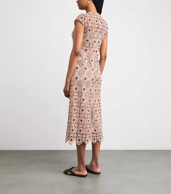 ME+EM Graphic Lace Midi Dress