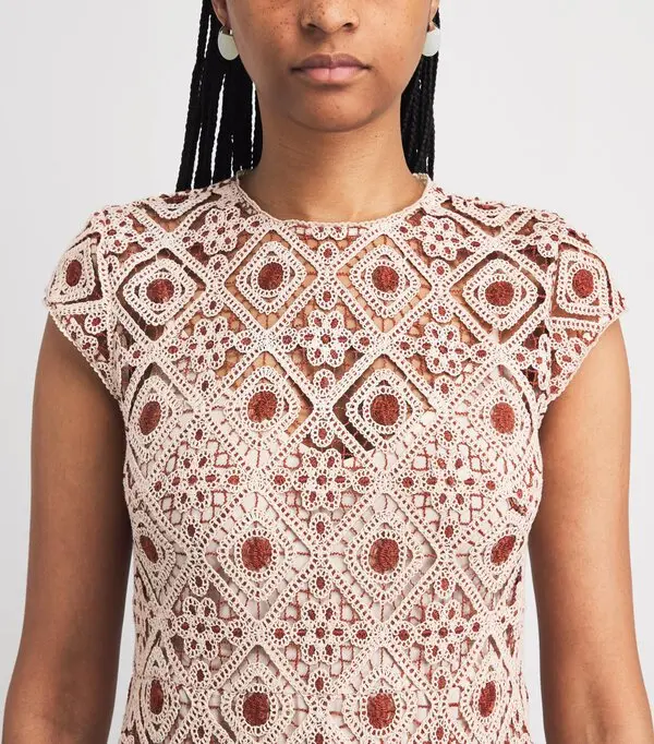 ME+EM Graphic Lace Midi Dress