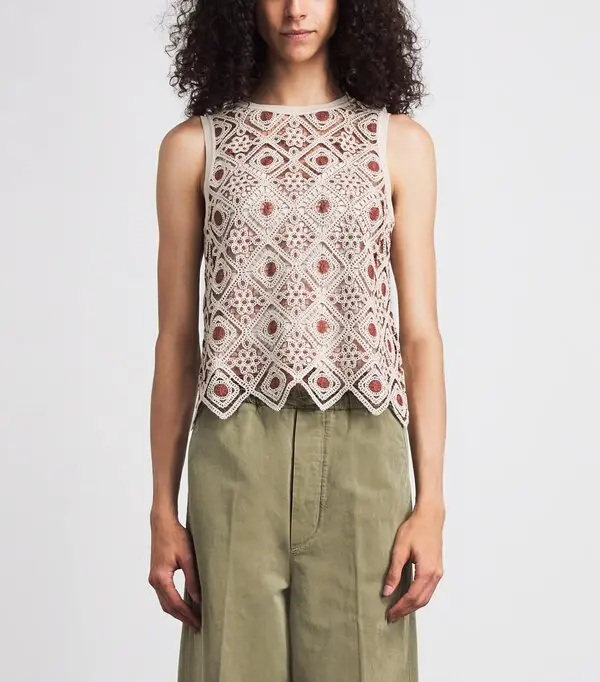 ME+EM Geometric Crochet Top