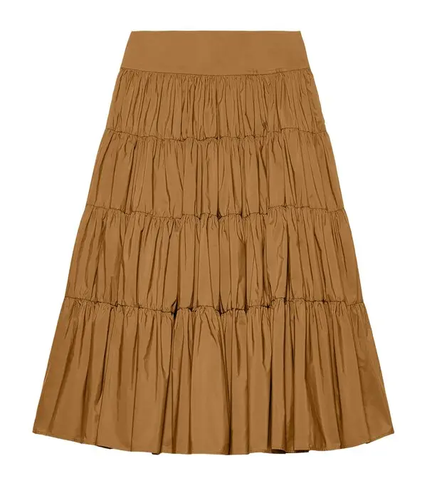 Max & Co. Taffeta Tiered Corolla Skirt - Brown