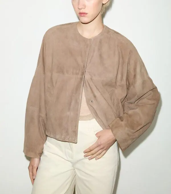 Max & Co. Suede Loose-fit Cropped Jacket