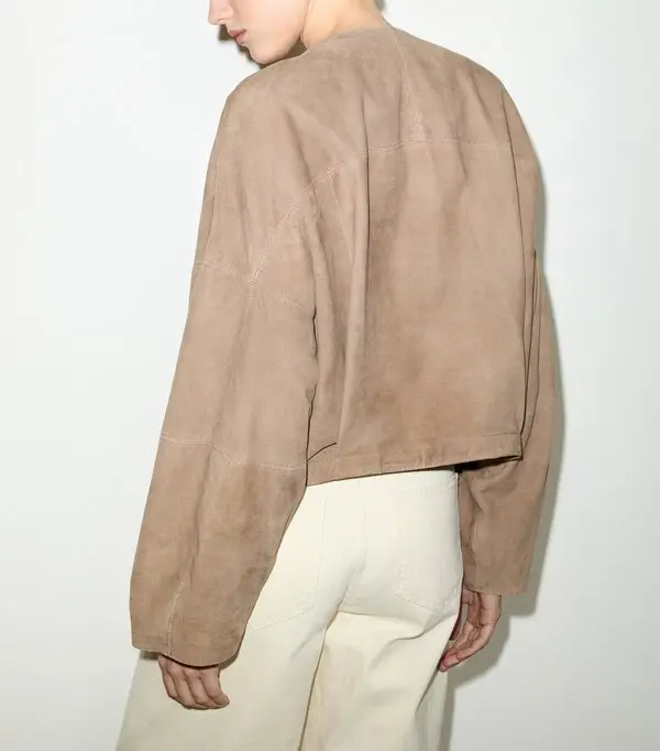 Max & Co. Suede Loose-fit Cropped Jacket