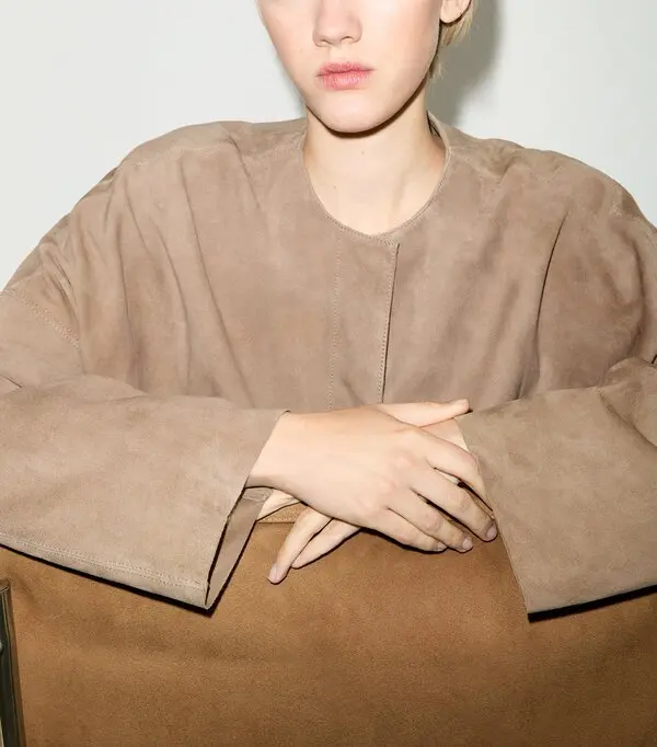 Max & Co. Suede Loose-fit Cropped Jacket