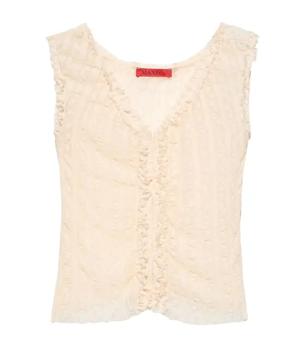 Max & Co. Lace Sheer Tank Top - Beige