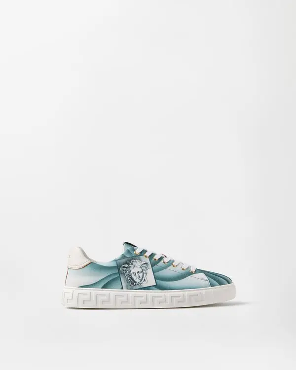 Versace Greca Printed Canvas Sneakers