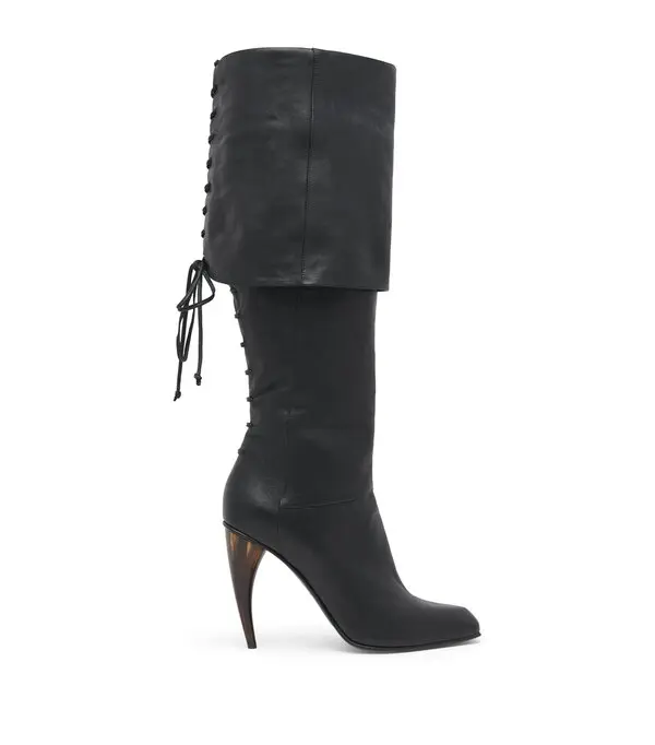 Alexander McQueen Leather Horn Knee-high Boots