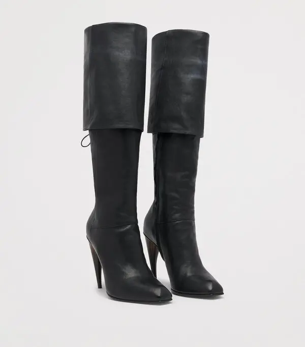 Alexander McQueen Leather Horn Knee-high Boots