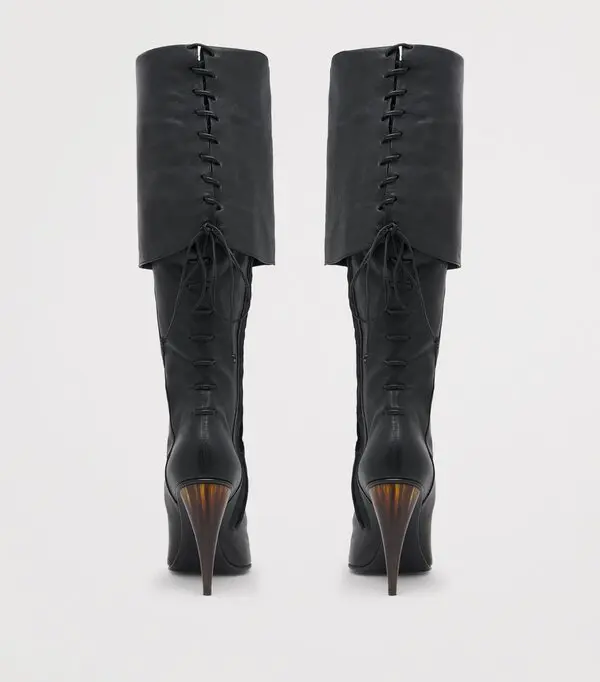 Alexander McQueen Leather Horn Knee-high Boots