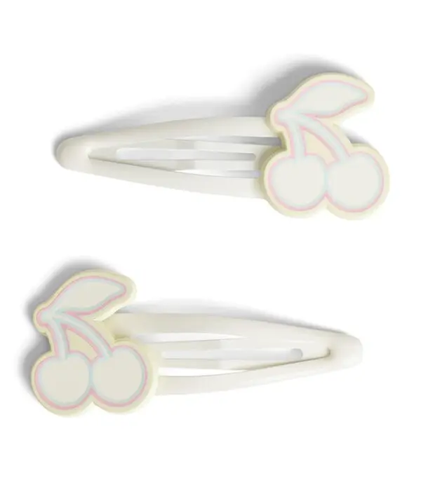 Bonpoint Cherry Motif Hair Clips - White