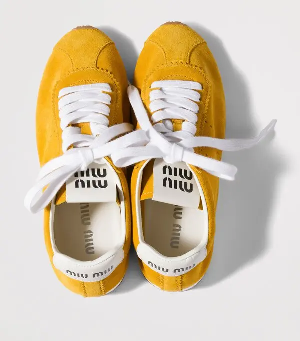 Miu Miu Suede Lace-up Sneakers