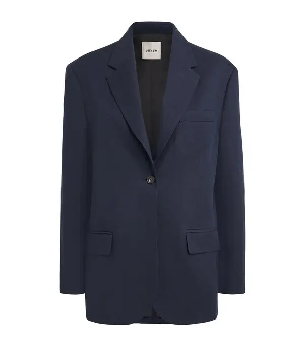 ME+EM Single Breasted Linen-blend Blazer
