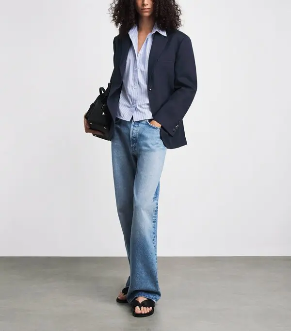 ME+EM Single Breasted Linen-blend Blazer
