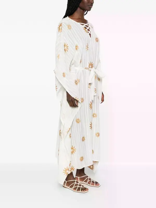 Sundress Lavande Sun-print Lace-up Kaftan