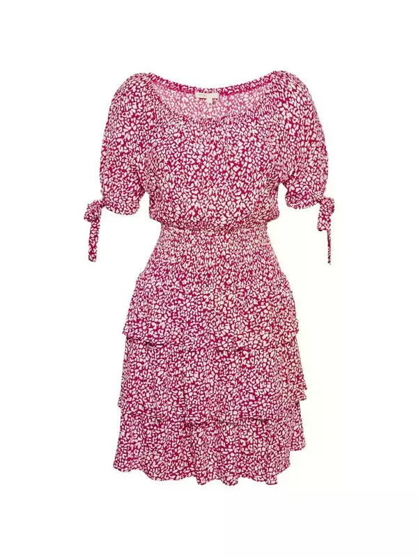 Maje Animal Print Off-shoulder Midi Dress