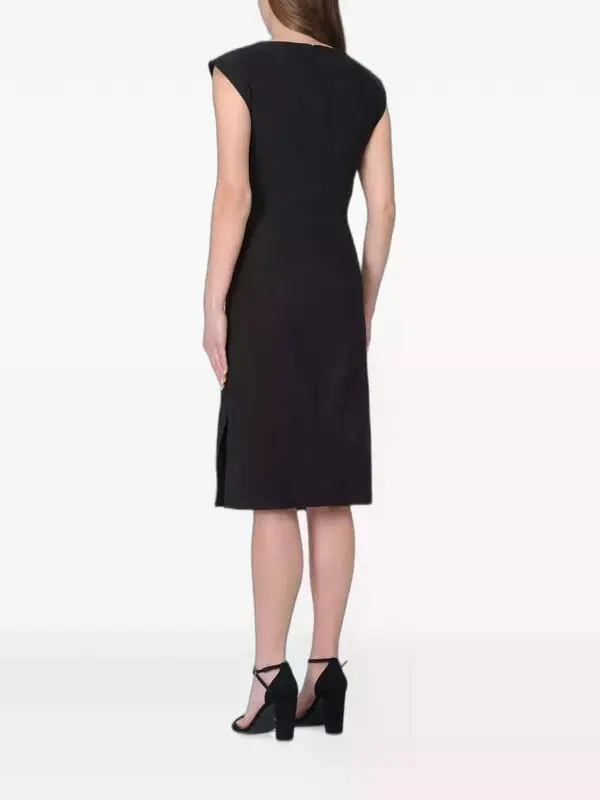 Pinko Ruched Midi Dress With Decorative Buttons