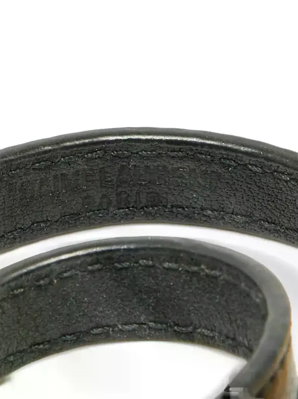 Saint Laurent Opyum Wrap Bracelet In Smooth Leather With Cassandre Logo Plaque
