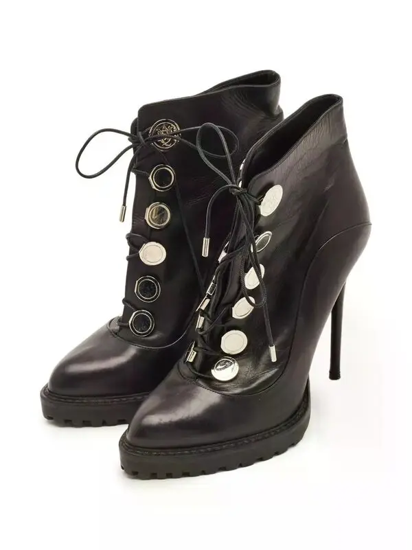 Alexander McQueen Leather Embellished Ankle Boots