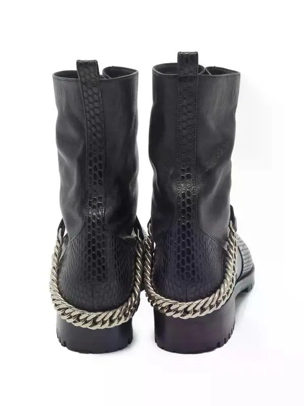 CHRISTIAN LOUBOUTIN Chain-strap Detail Combat Boots