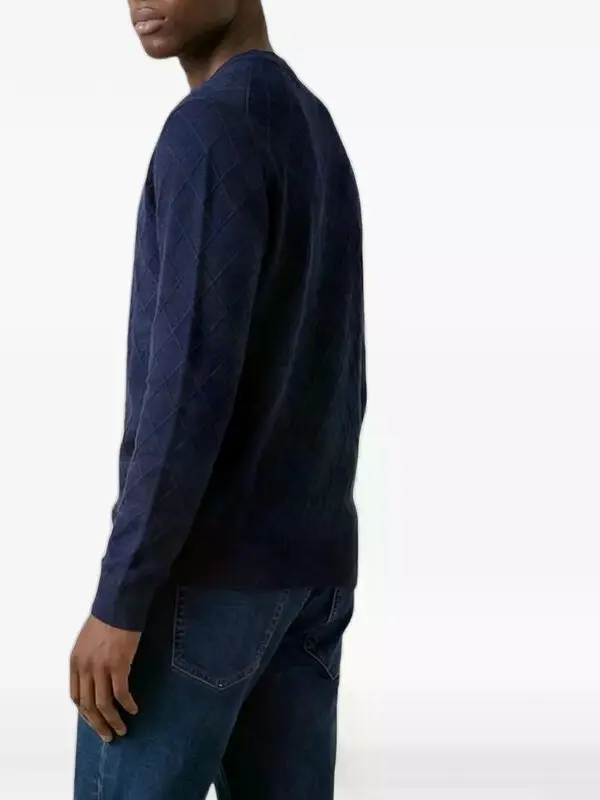Emporio Armani Diamond-knit Crew Neck Sweater