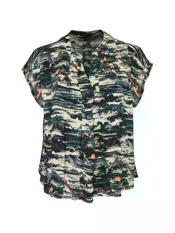 LOUIS VUITTON Printed V-neck Blouse