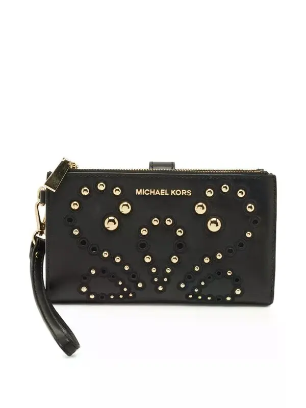 Michael Kors Adele Stud-embellished Wallet - Black