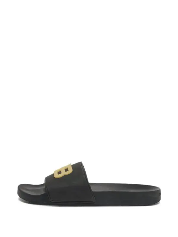 Balenciaga Logo Detail Slides - Black