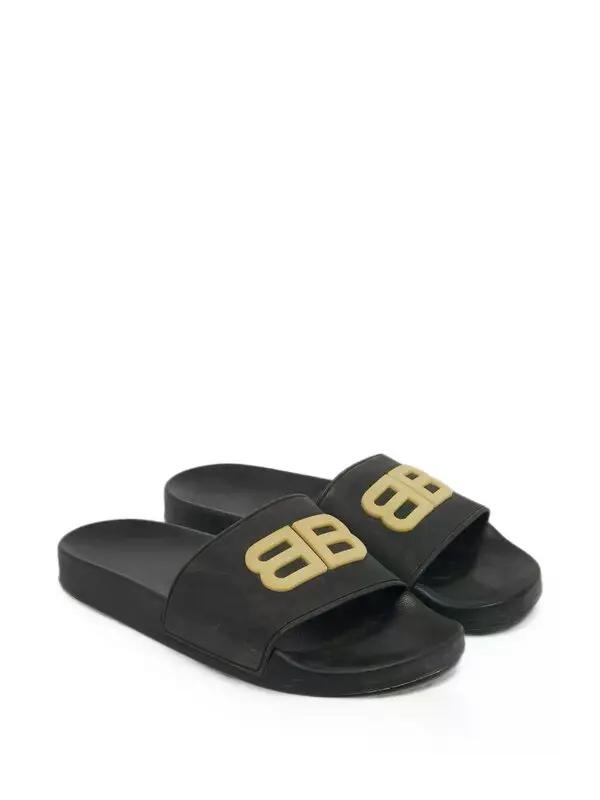 Balenciaga Logo Detail Slides - Black